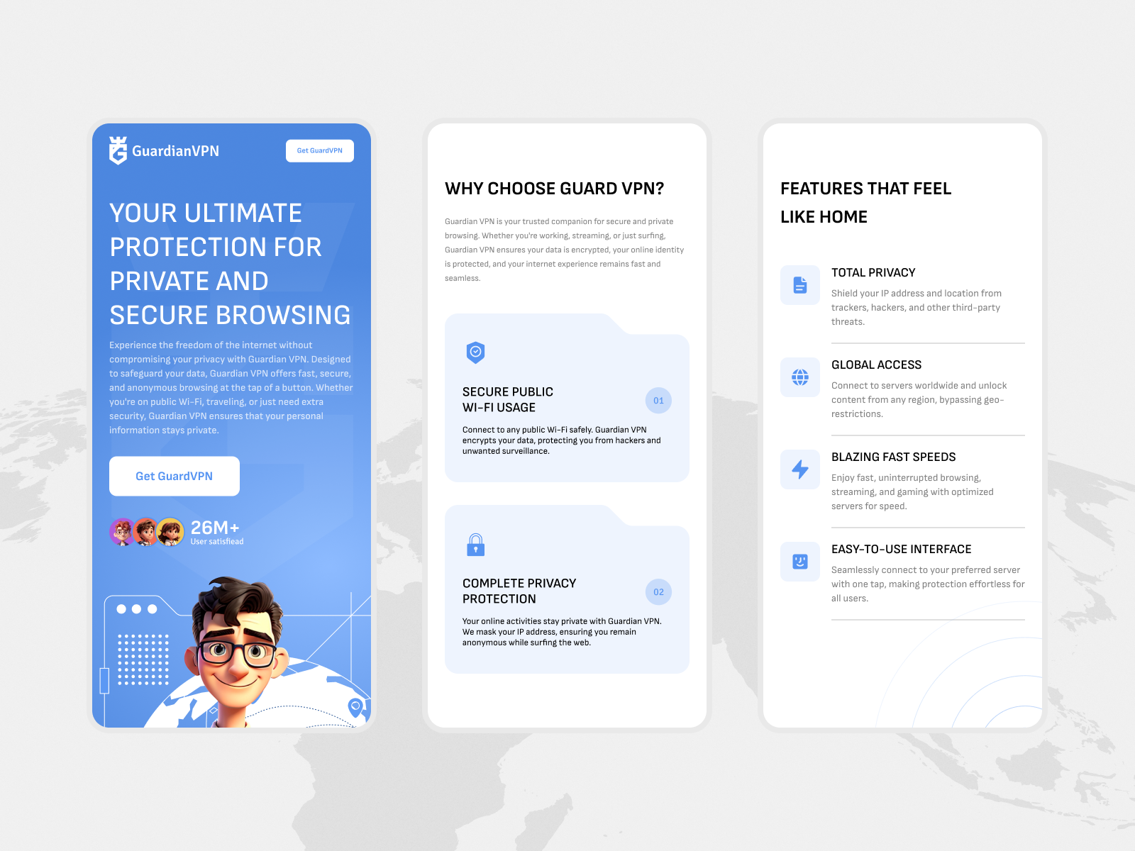 Guardian VPN | Homepage Mobile by Nugraha Jati Utama on Dribbble