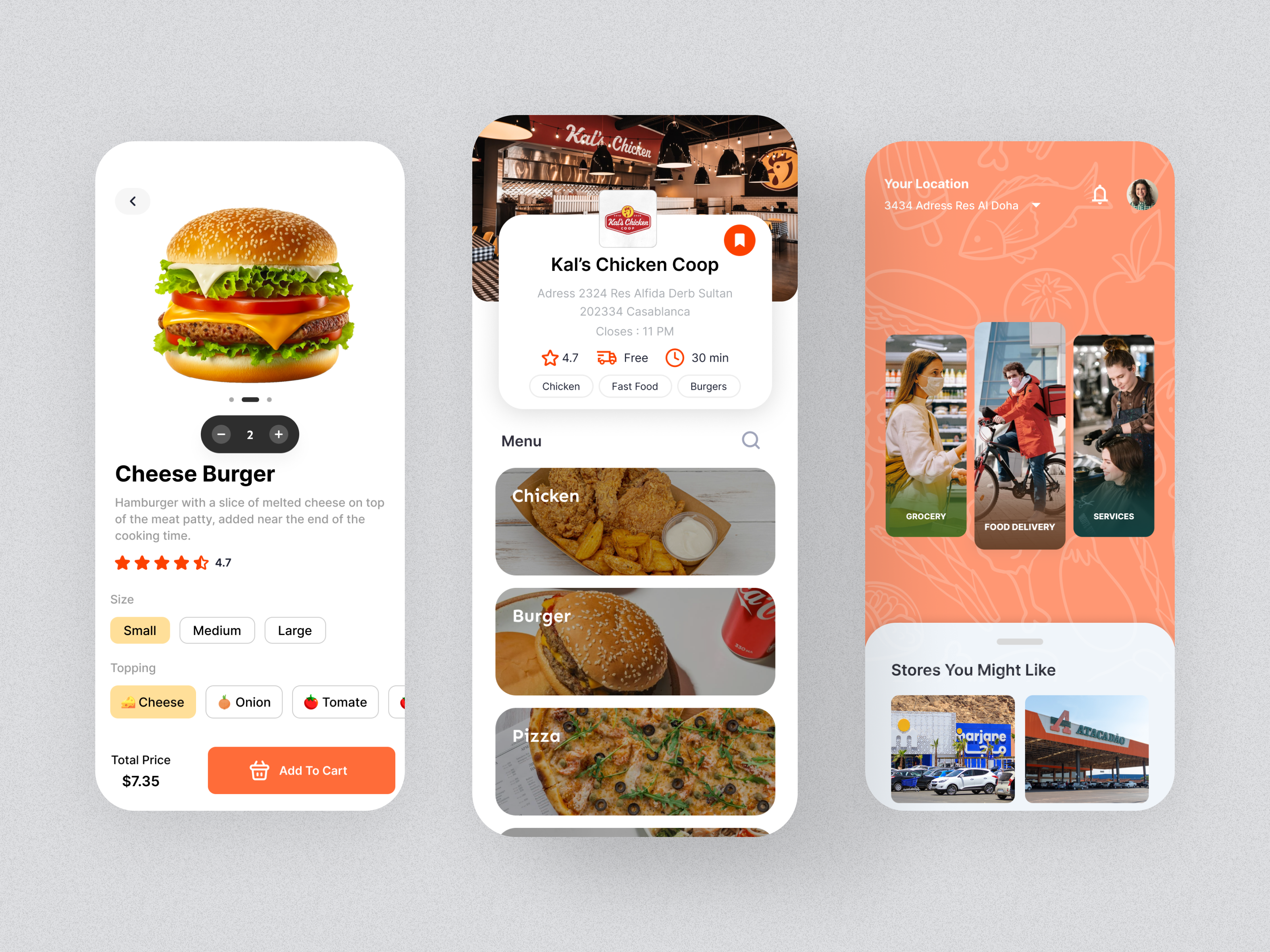Food Delivery App UI by Oussama Saadoune on Dribbble