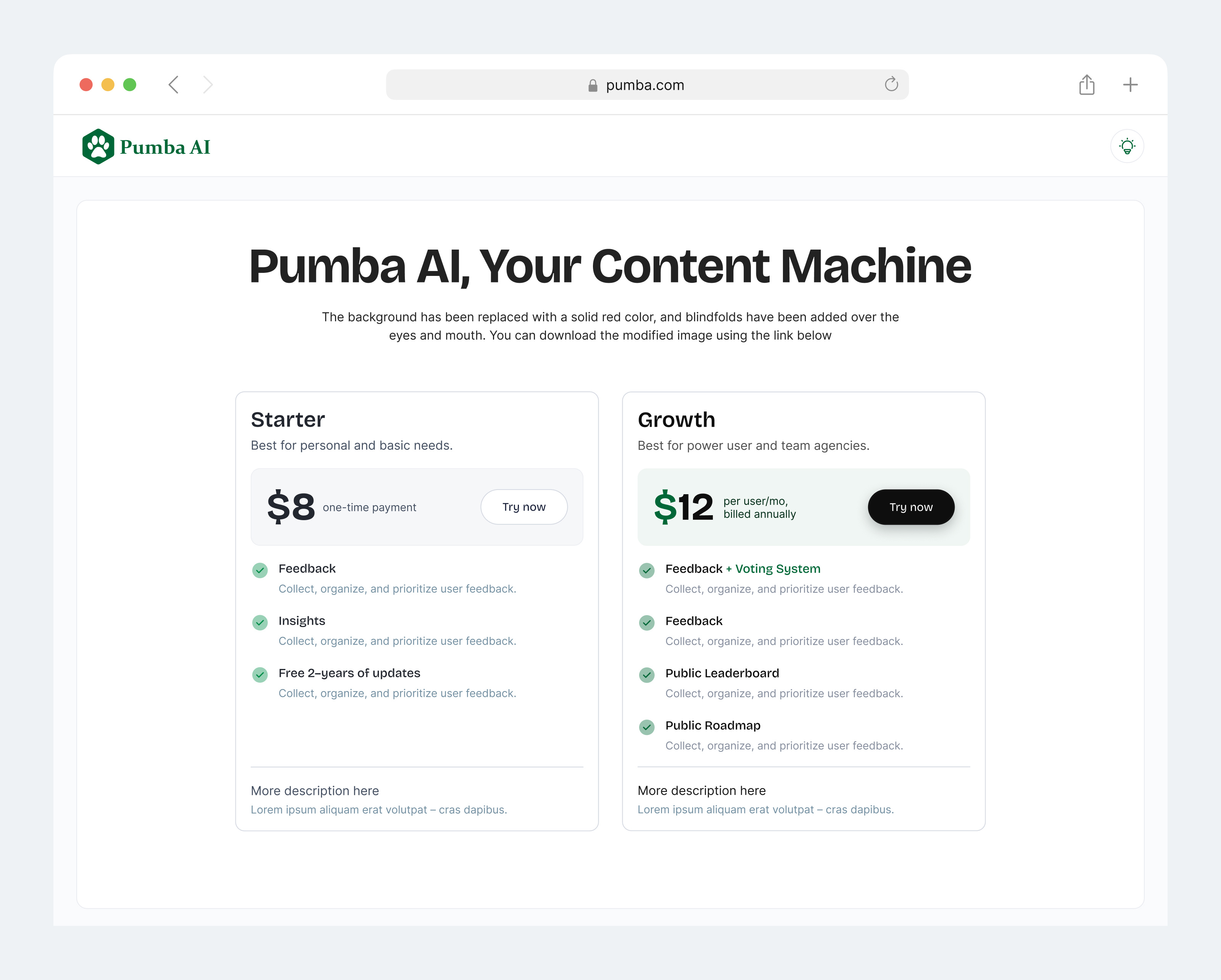 Pumba - Ai content writer tool by Jabel | UIUX & Web Design on Dribbble
