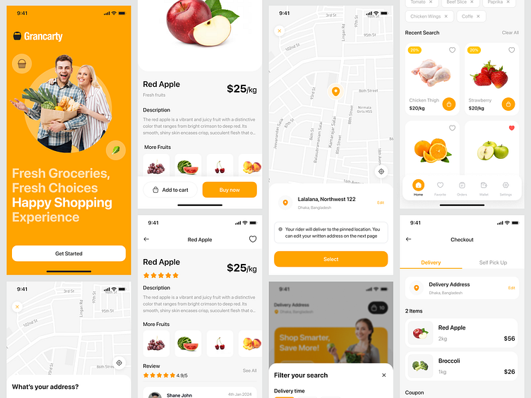 Grancarty - Grocery Store Mobile App UI Kit by Lokanaka for UI8 on Dribbble Grancarty - Grocery Store Mobile App UI Kit by Lokanaka for UI8 on Dribbble