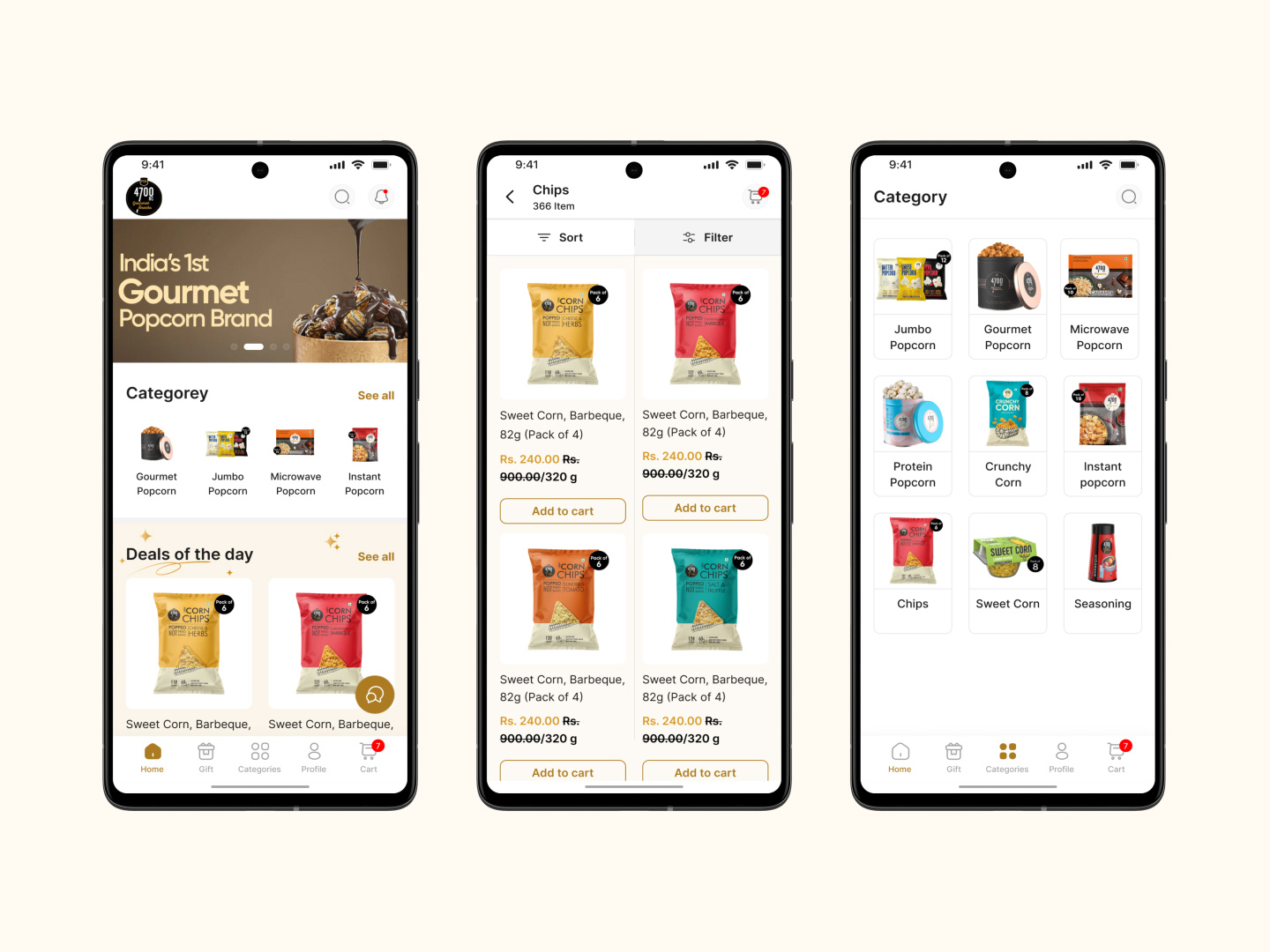 4700bc popcorn app by Nirvish Patel on Dribbble