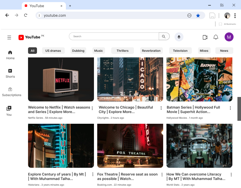 YouTube Desktop Home Page Design by Muhammad Talha on Dribbble