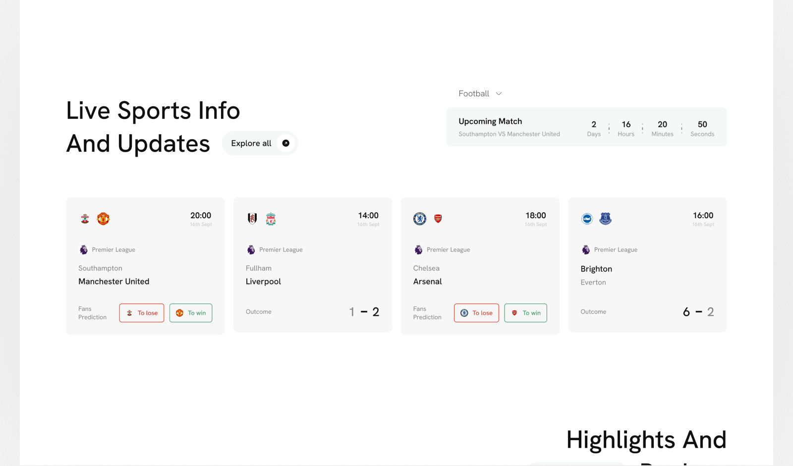 Sportsgrid - Sports Website Landing Page by Ruth Joseph on Dribbble