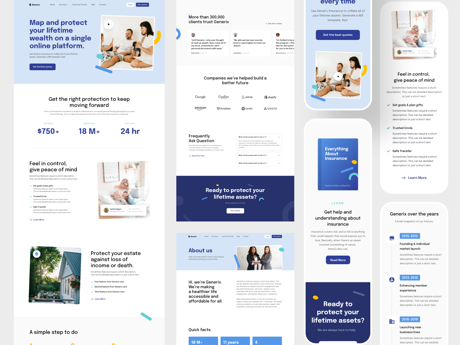 Insurance Service Website Design by Ibnu Mas'ud for Designspace on Dribbble