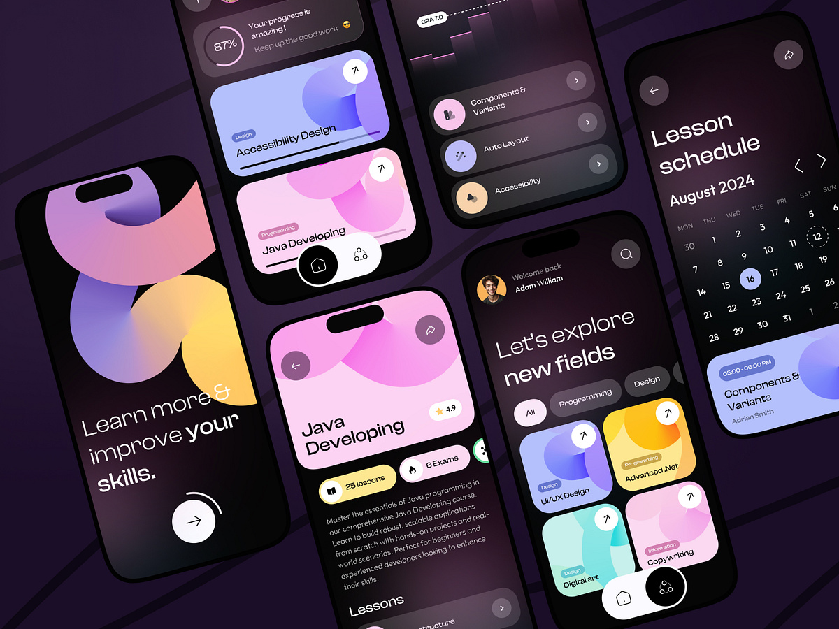 Online Education - Mobile app by Anastasia Golovko on Dribbble