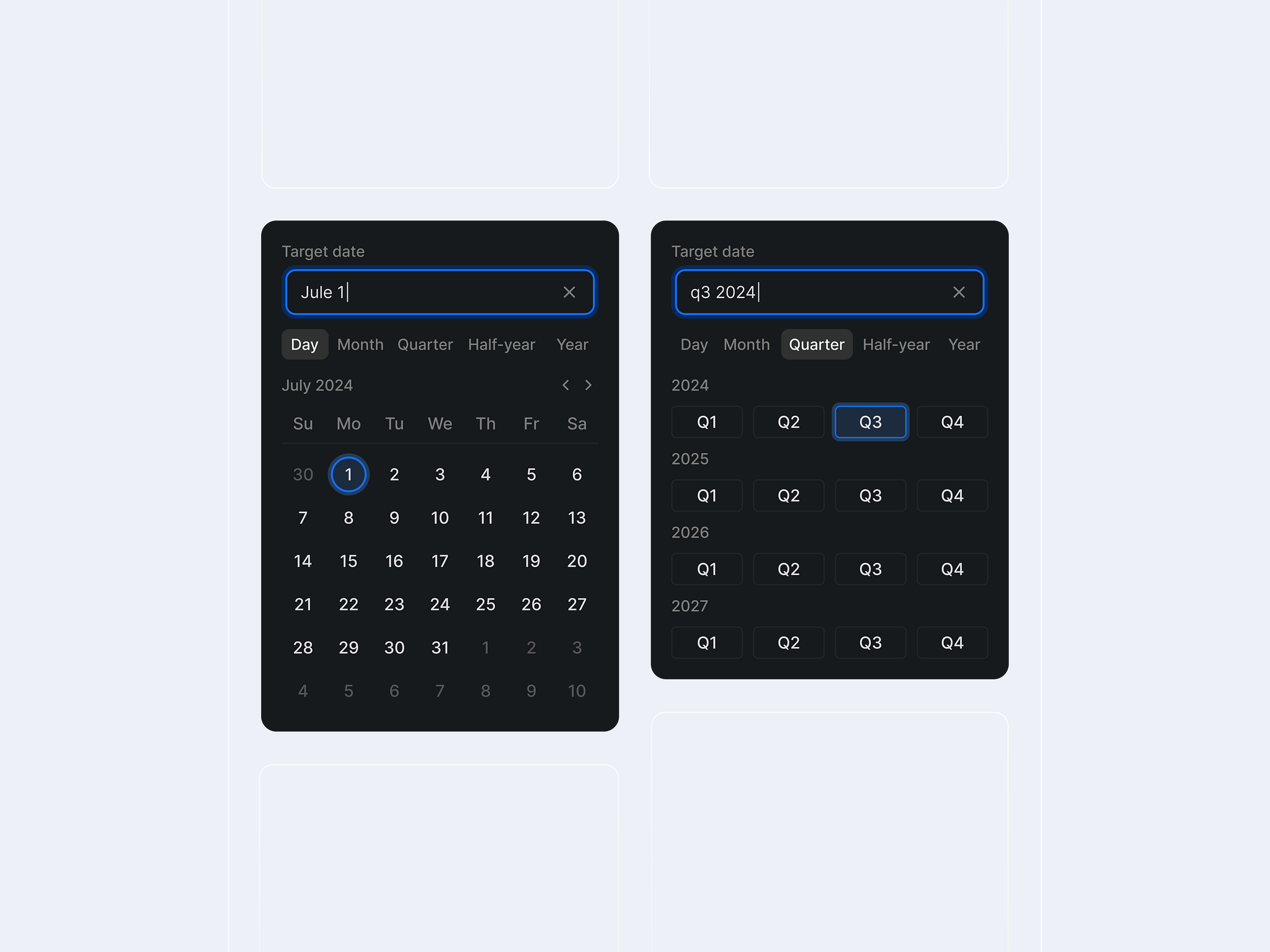 Flexible Date Picker Design by Dmitry Sergushkin on Dribbble