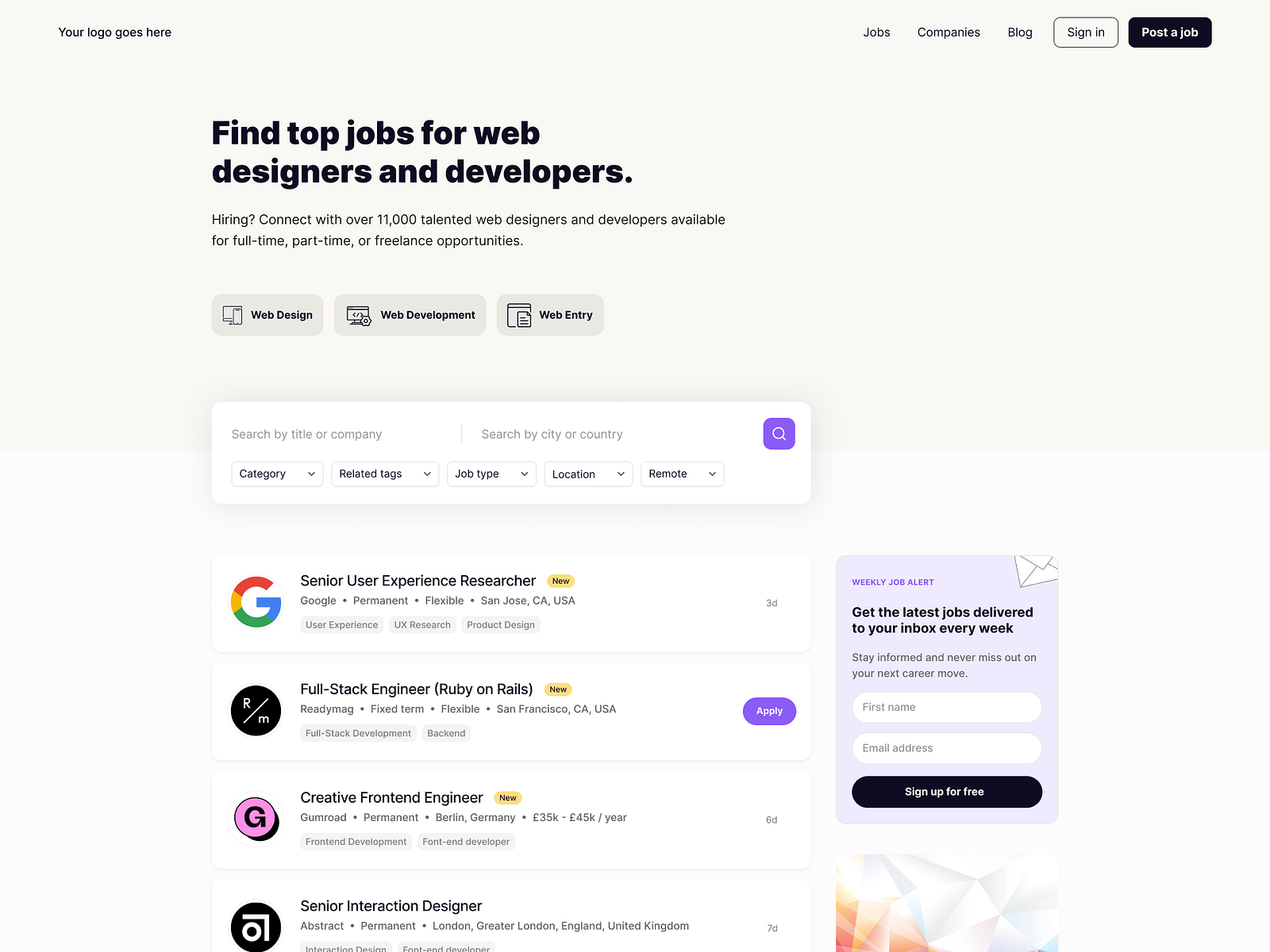 Jobboard theme for Jobboardly by Sindre Olsson on Dribbble