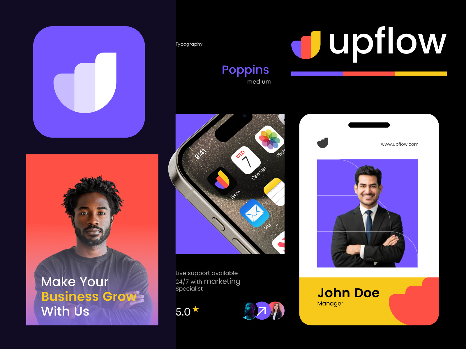Upflow Marketing Logo Design by Razib Hasain on Dribbble