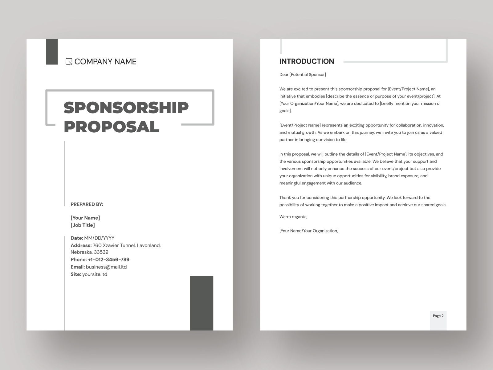 Sponsorship Proposal by Gdoc on Dribbble