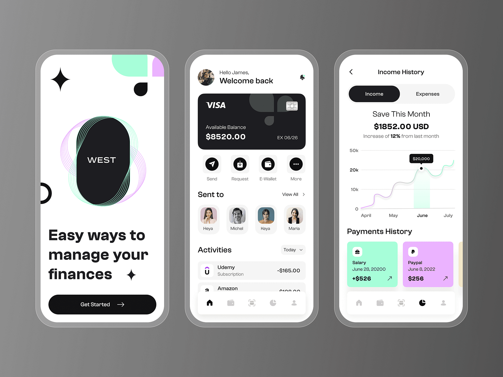 West app by Oleksii Kuzmenko on Dribbble