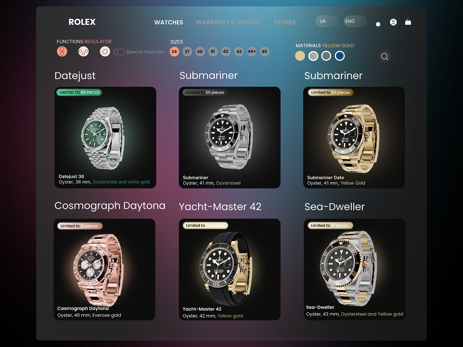 Rolex Watch UI by Murtaza on Dribbble