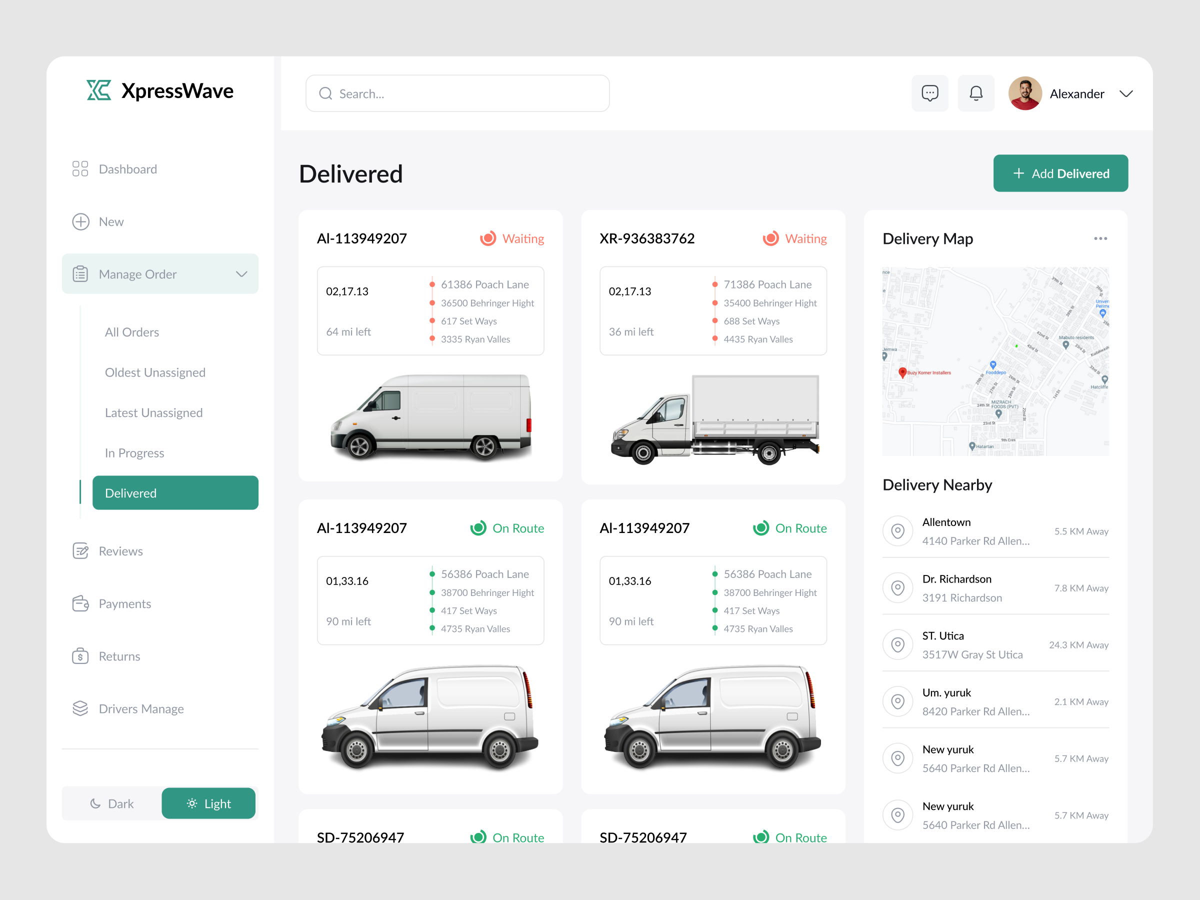Browse thousands of Delivery Management Dashboard images for design ...