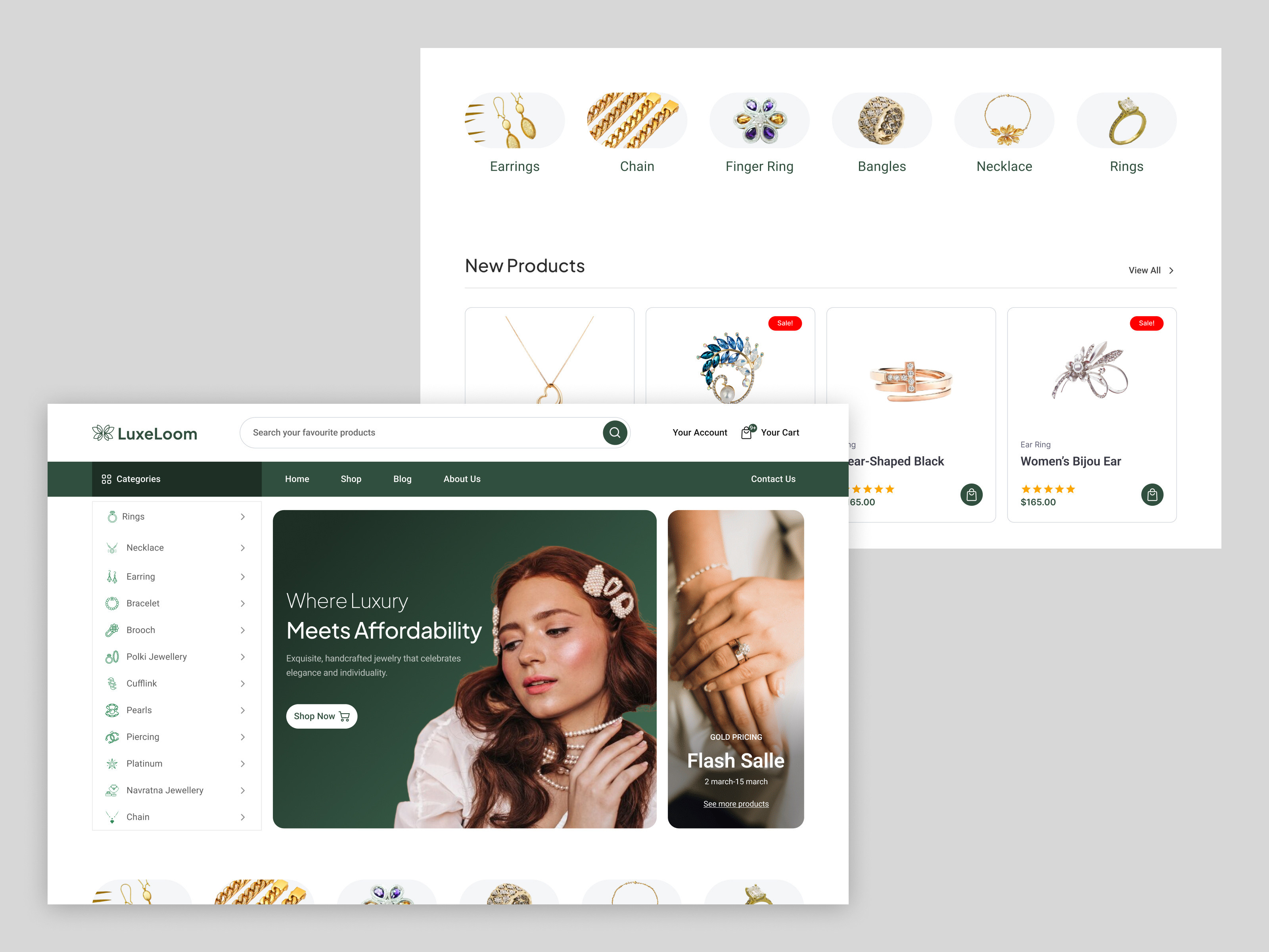 LuxeLoom - Jewelry E-commerce Website Design by Sujon Hossain for Oripio on Dribbble
