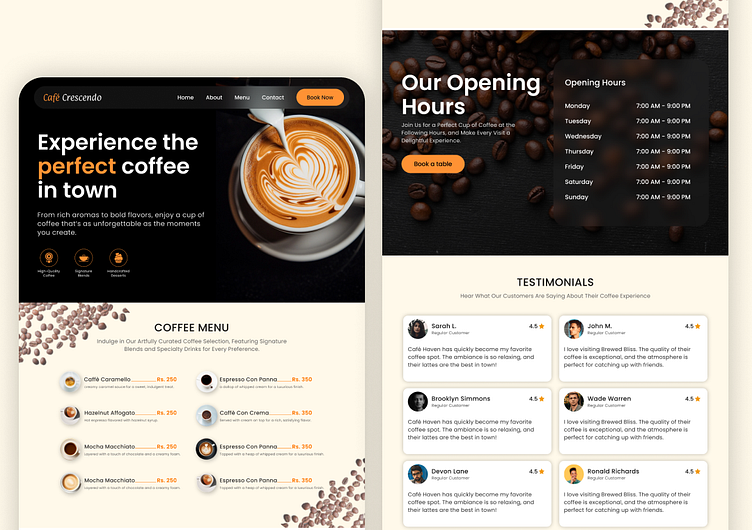 Coffee Shop Web Design by Puja Bhattacharjee on Dribbble