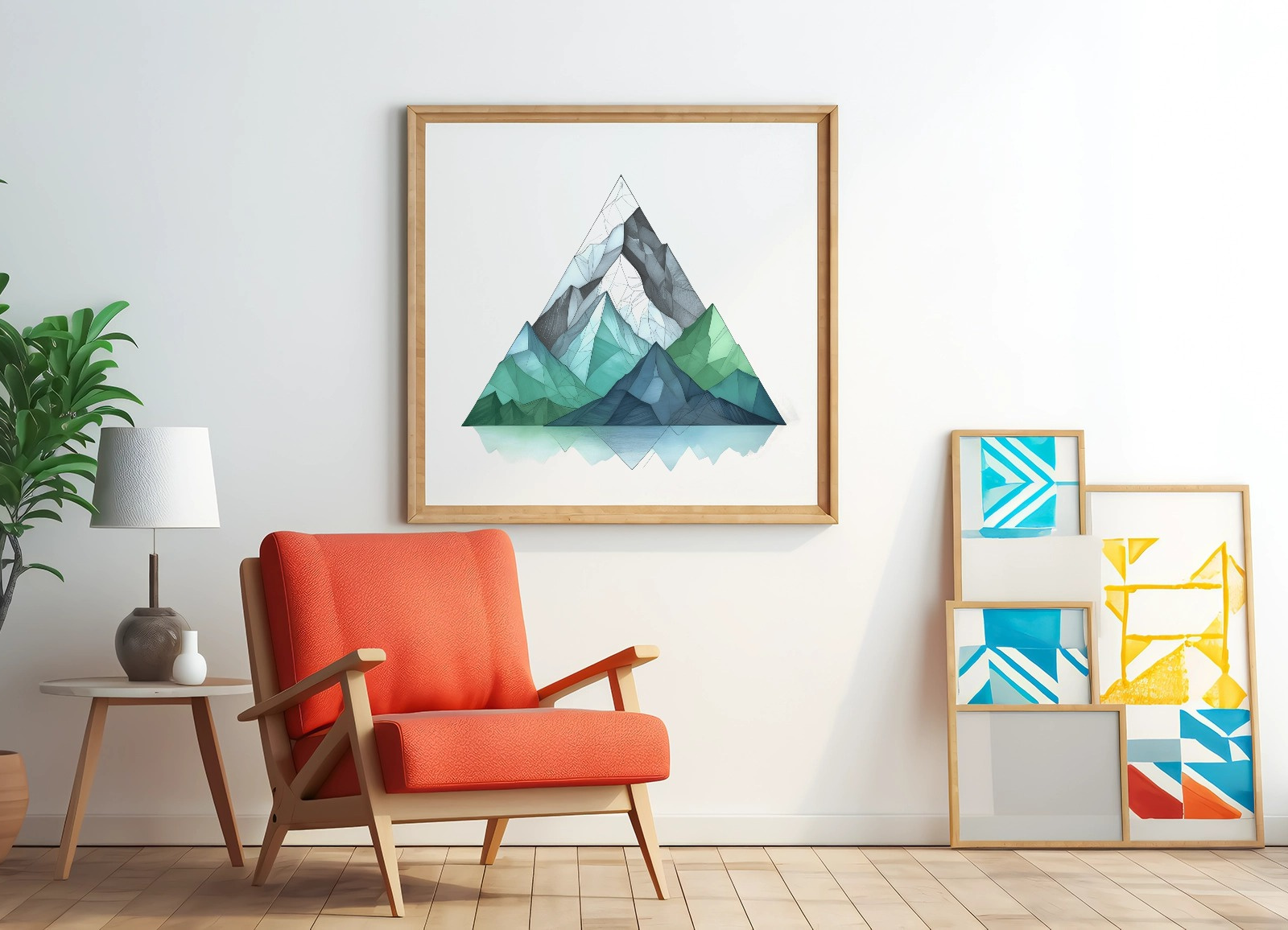 Sketch lines A geometric triangular mountain landscape. by Badr on Dribbble