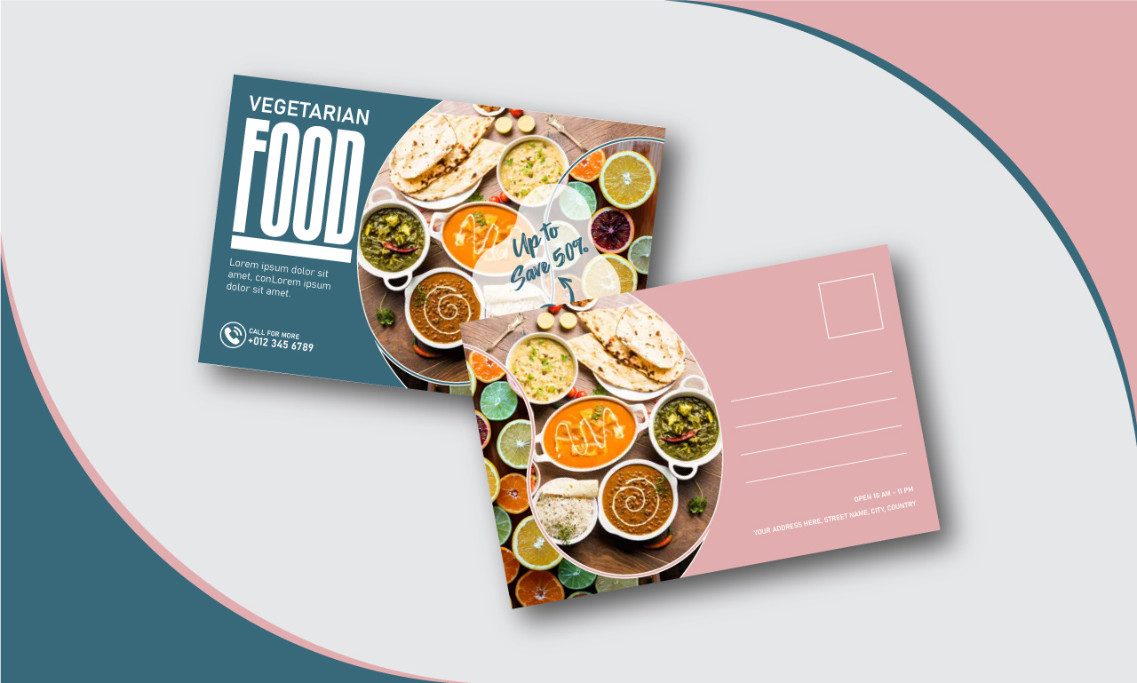 Restaurant Postcard Design by Afsana Akter on Dribbble