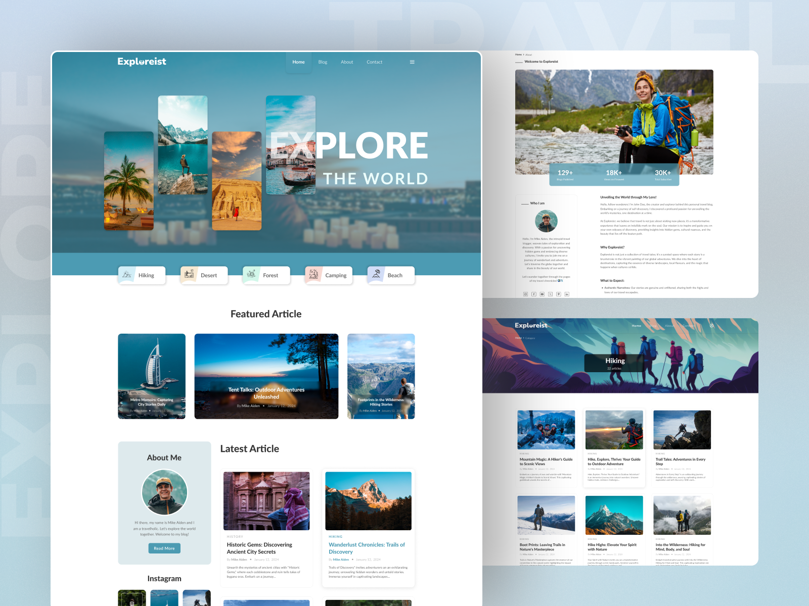 Exploreist || Travel Blog Website-UI/UX by Suman Pramanik on Dribbble