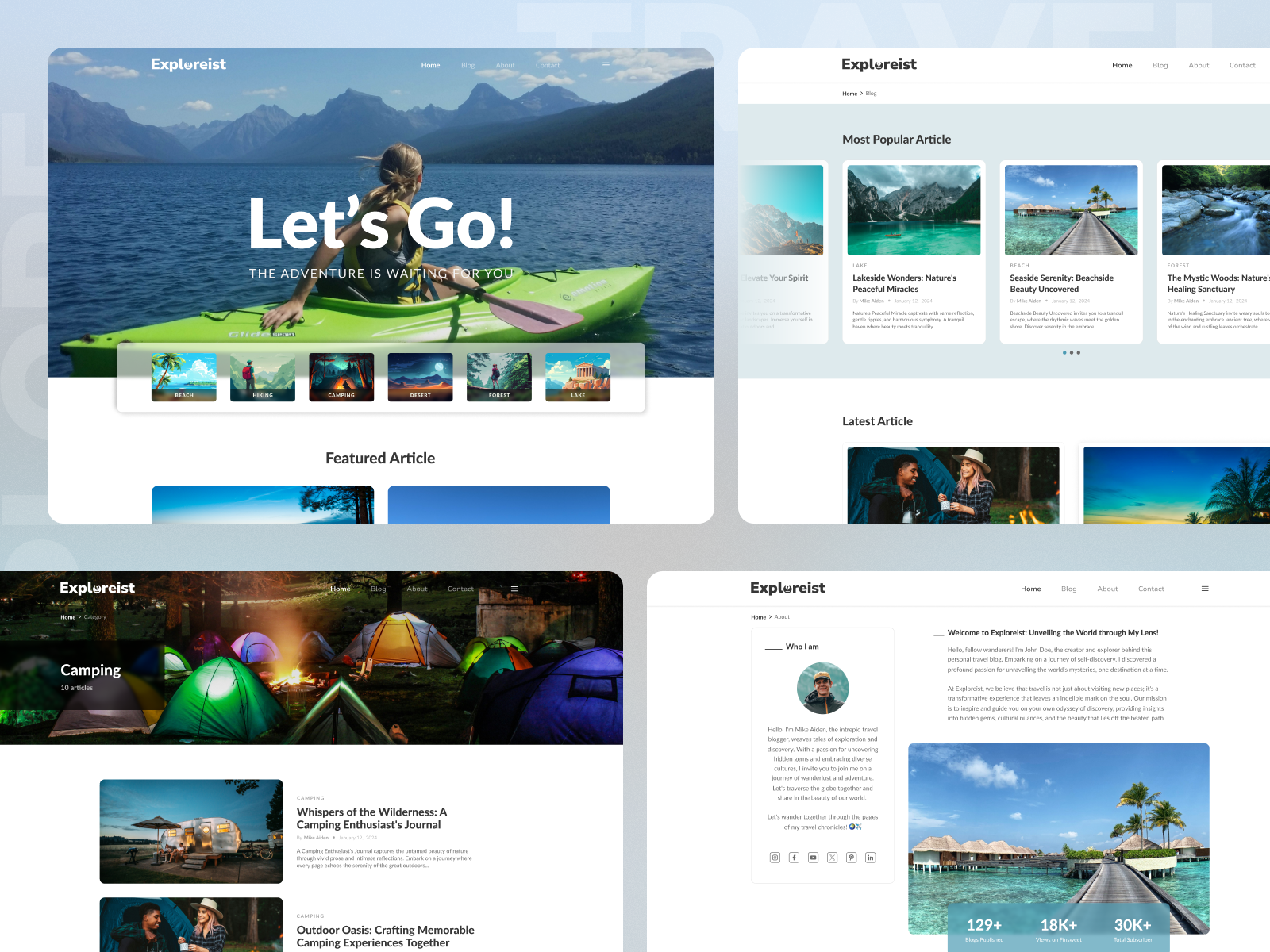 Exploreist || Travel Blog Website-UI/UX by Suman Pramanik on Dribbble