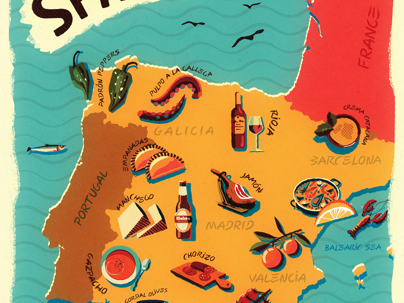 Food Map of Spain by Harry Milburn on Dribbble