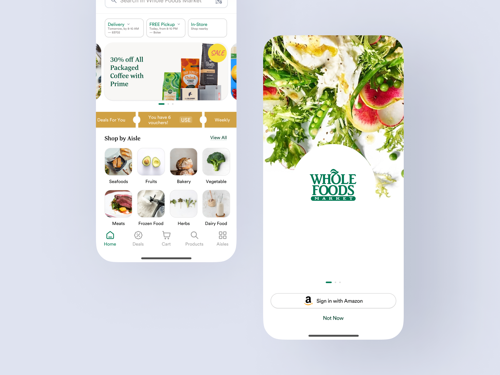 Whole Foods Market App Design by DesignX™ on Dribbble