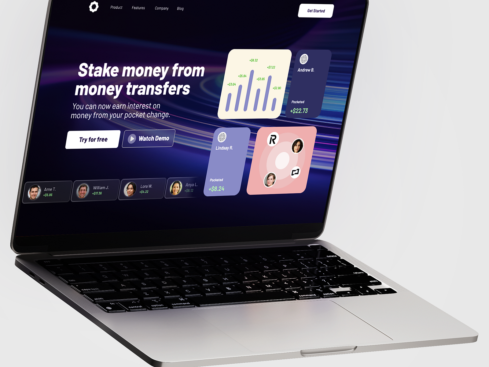 Website design exploration staking platform by Filip Andonov on Dribbble