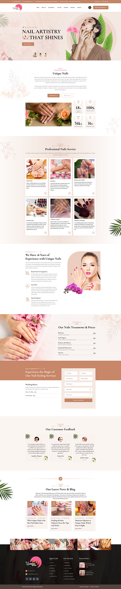 Nail Salon Booking Website Design by Riad Hasan on Dribbble