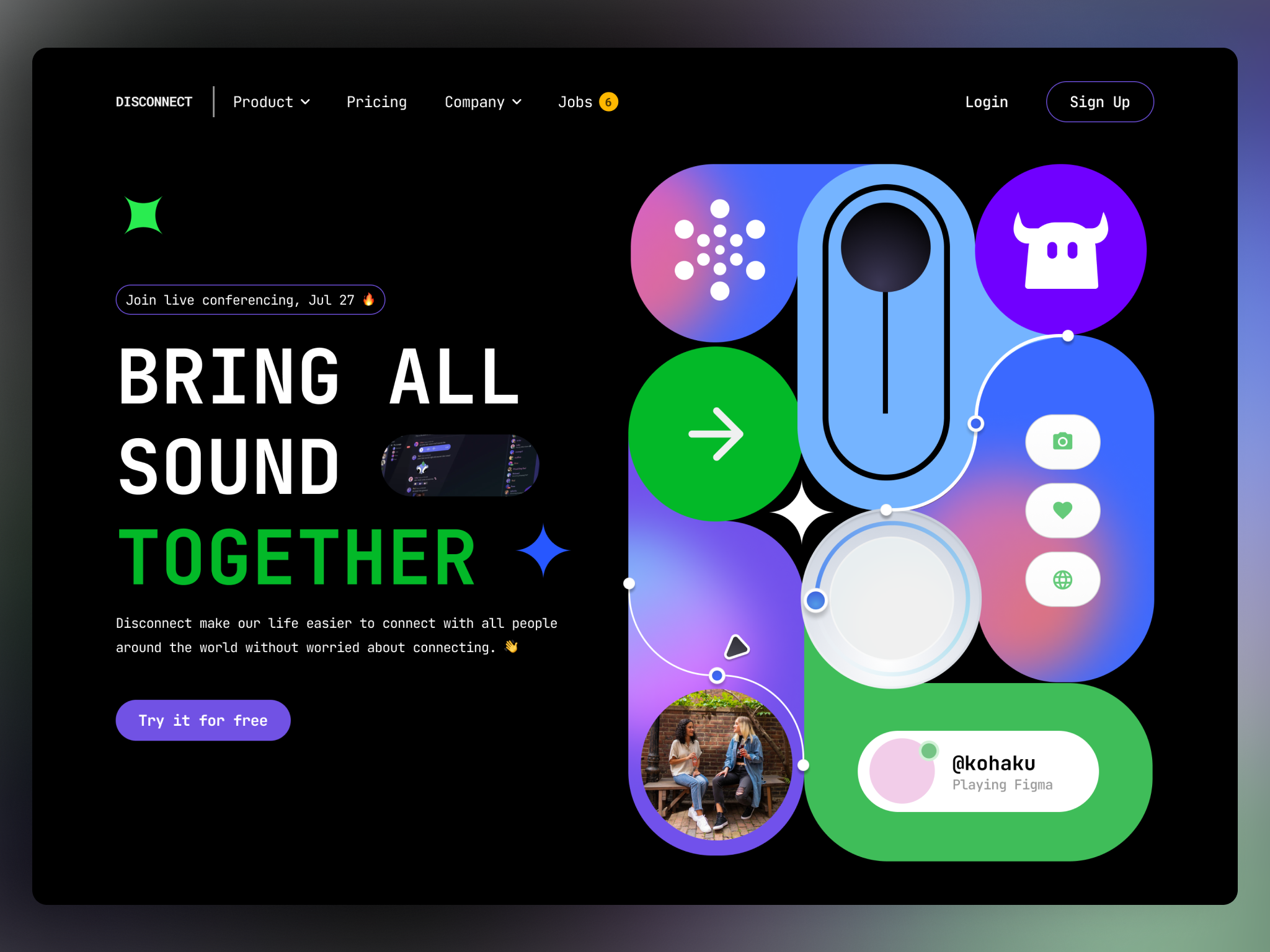 Disconnect - Hero Section Conference App by Adi Nugraha Putra for The ...