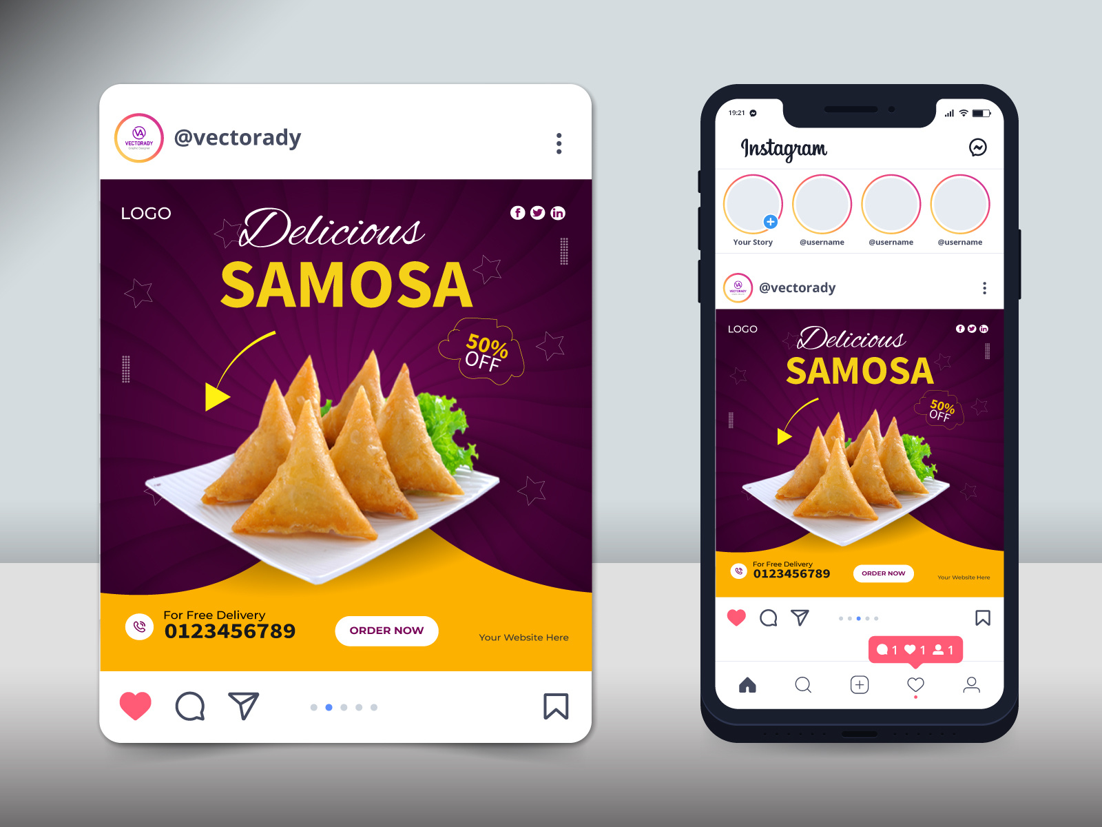 food creative social media post design by Kulsuma Begum on Dribbble