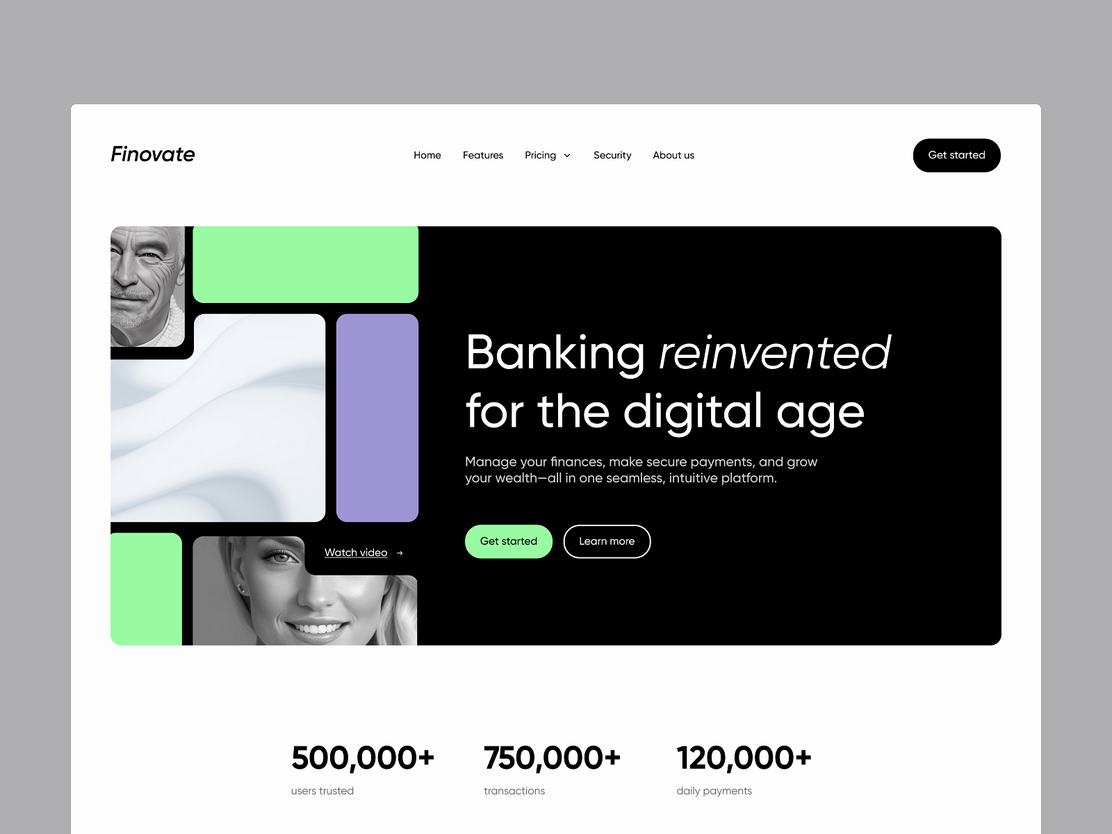 Digital banking hero section by Vera on Dribbble