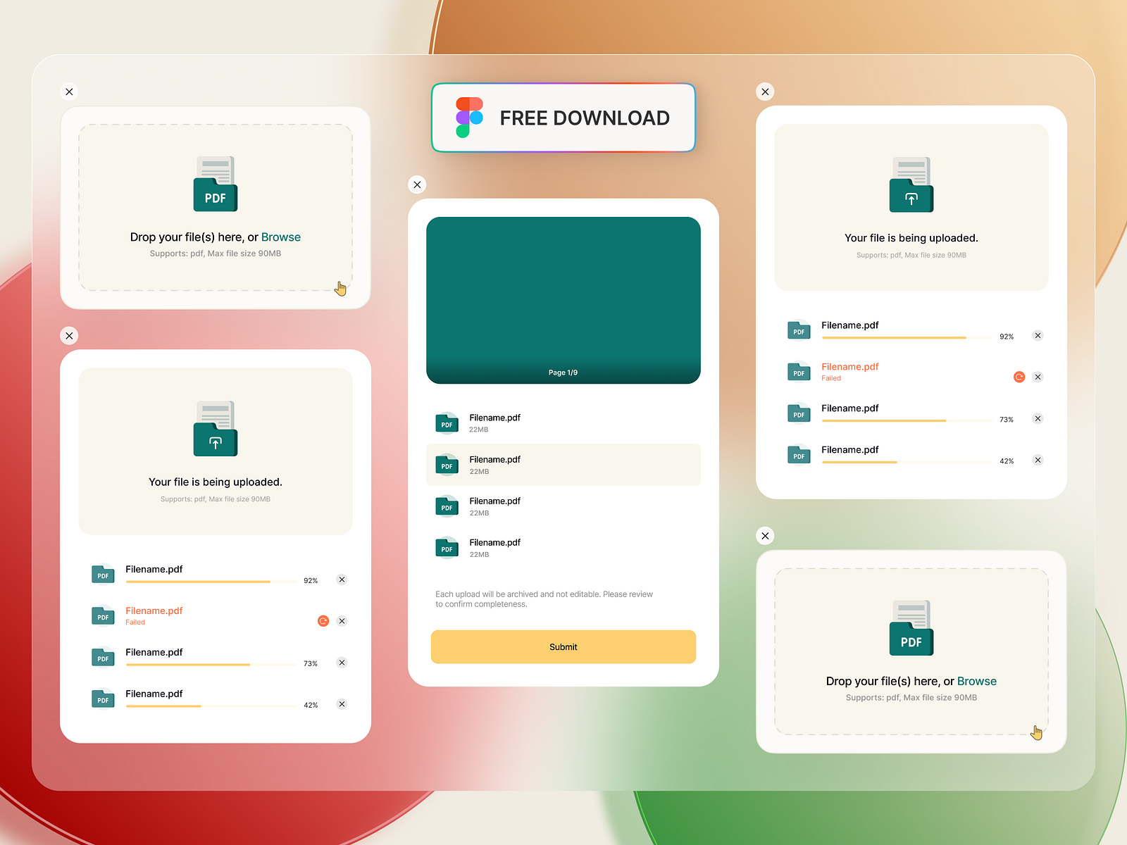 File upload figma UI kit by Mehedi Hasan for HD on Dribbble