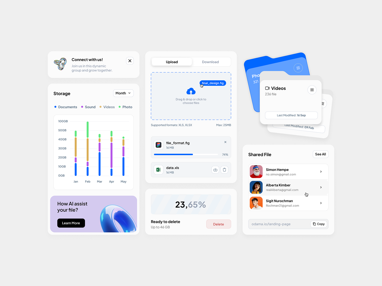 Dashboard File Manager Component by Odama on Dribbble Dashboard File Manager Component by Odama on Dribbble