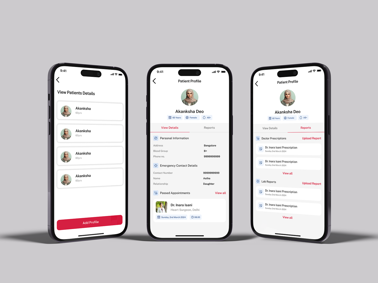 Patient Profile Management - Healthcare App UI by Astha Deo on Dribbble