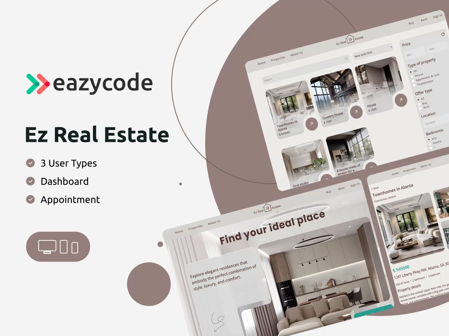 Ez Real Estate NoCode Web Template by EazyCode on Dribbble