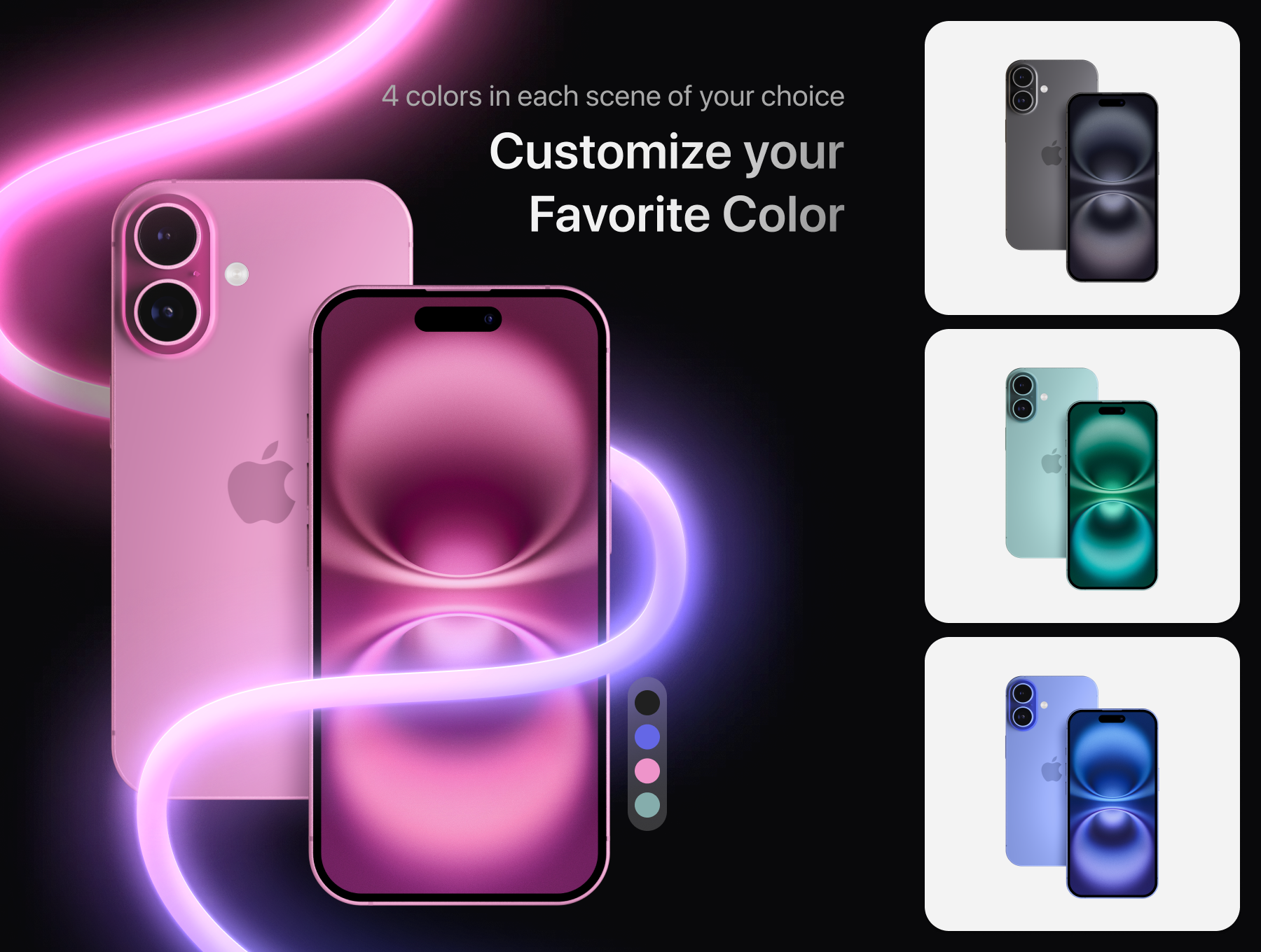 iPhone 16 Mockups - 10 Mockup Scenes. Apple iPhone 16 mock-up by Mrayan ...