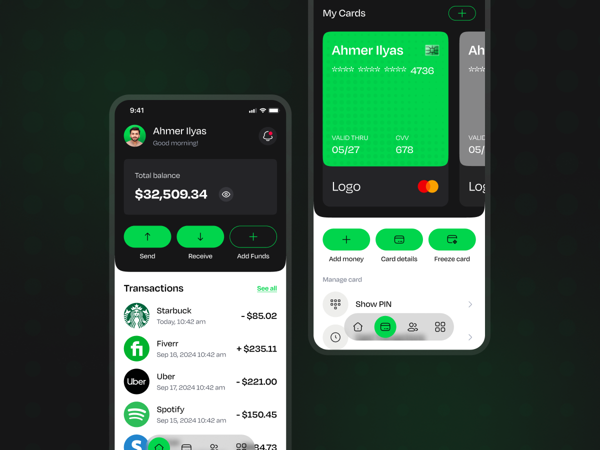 Mobile Banking App UI Design by Ahmer Ilyas on Dribbble