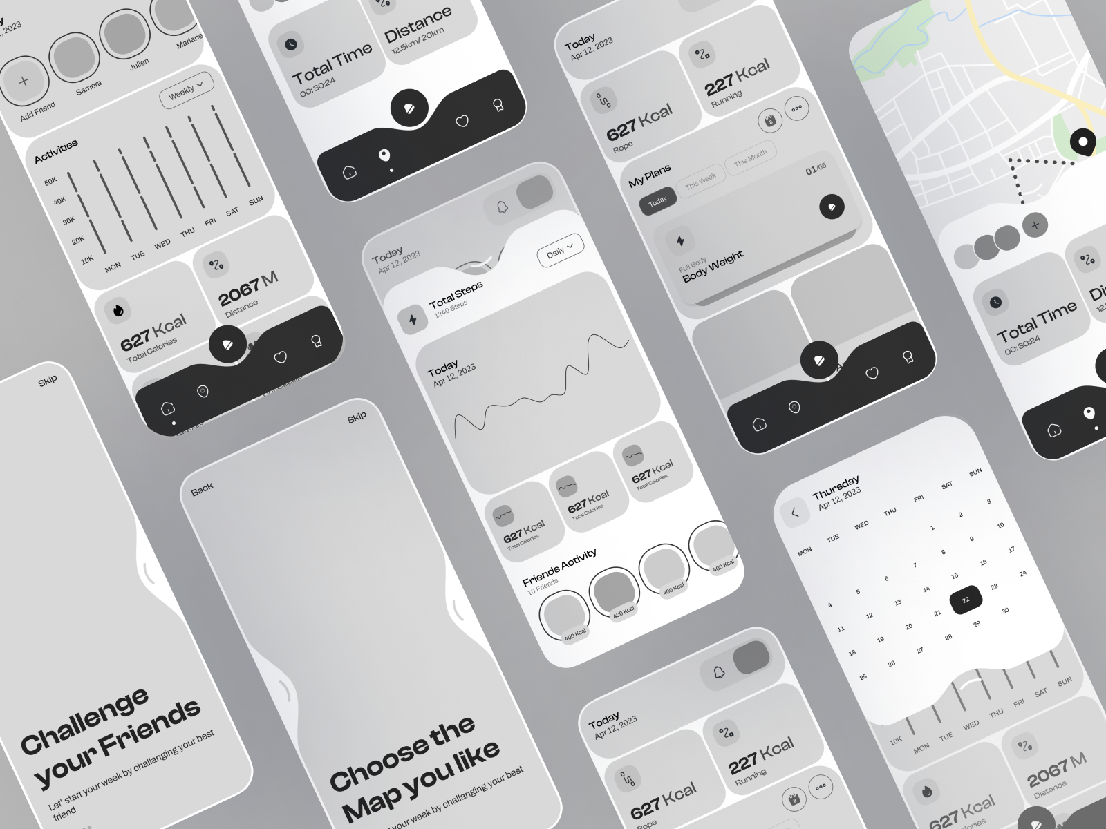 Fitness App Wireframes | Low Fidelity Design | Welldux by Welldux on ...