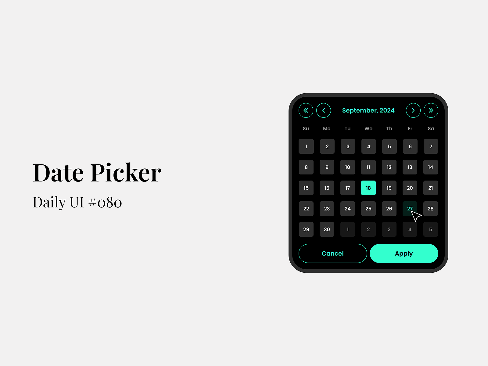 Date Picker - Daily UI #080 by Azis Nurfajari on Dribbble