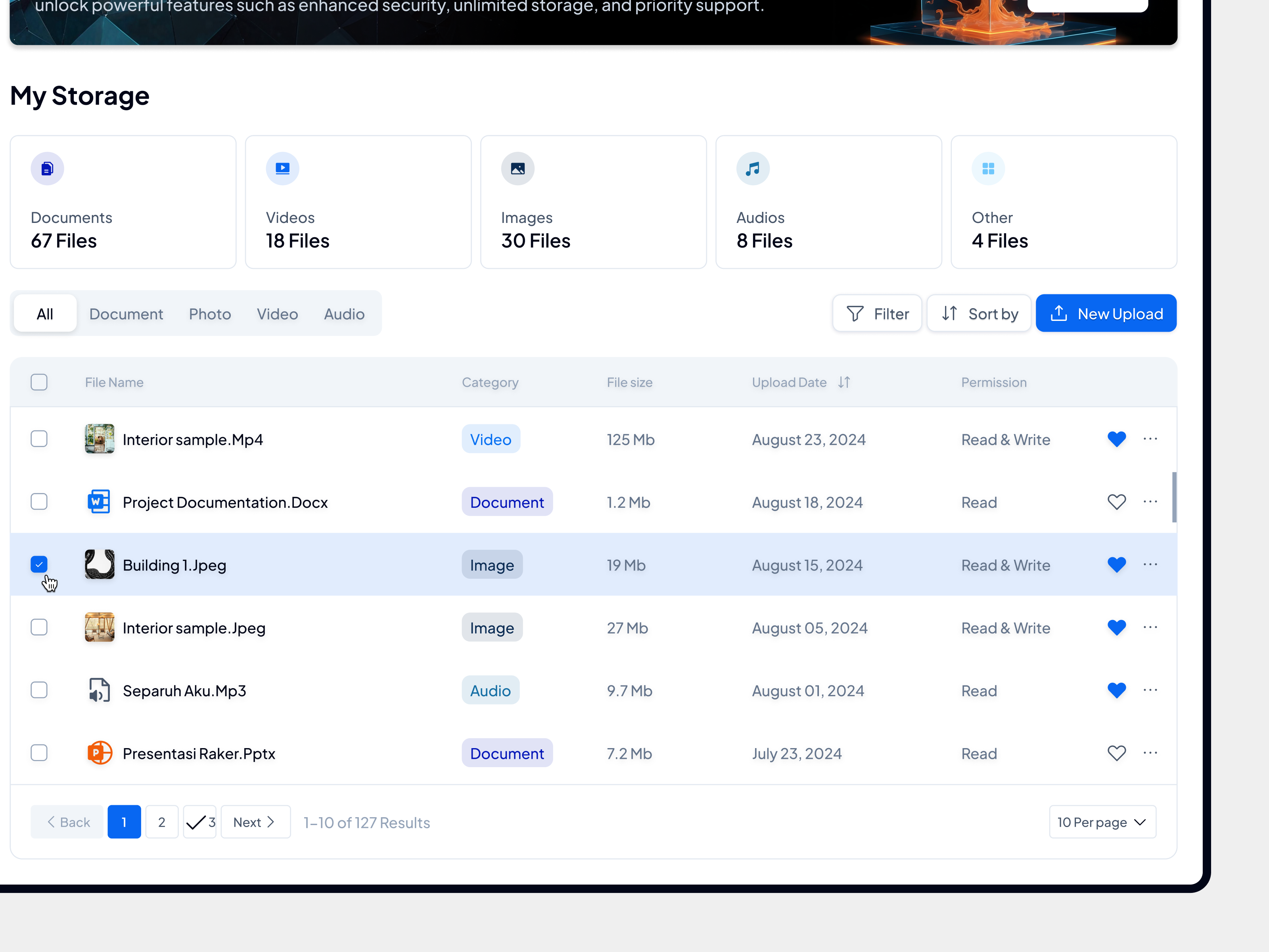 Homepage - Cloud Storage Dashboard by Zakaria on Dribbble