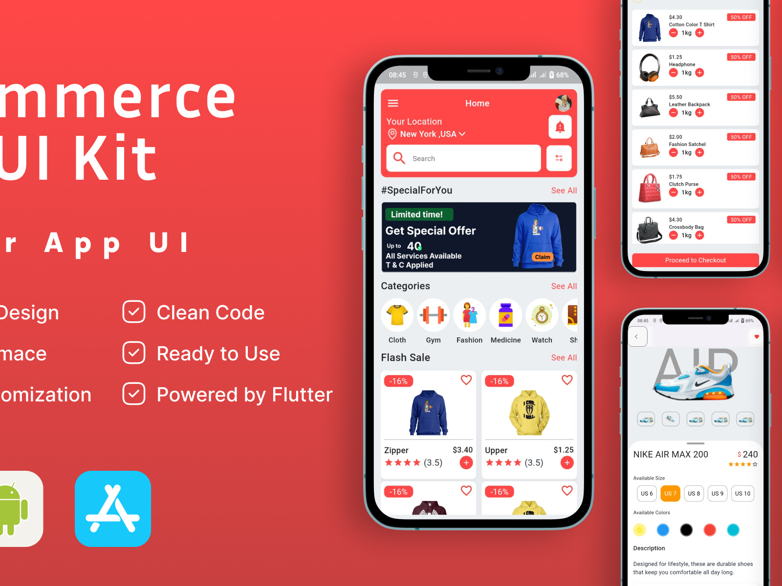 Clothing Shop Flutter App - Ecommerce Flutter App UI Kit Templat by ...