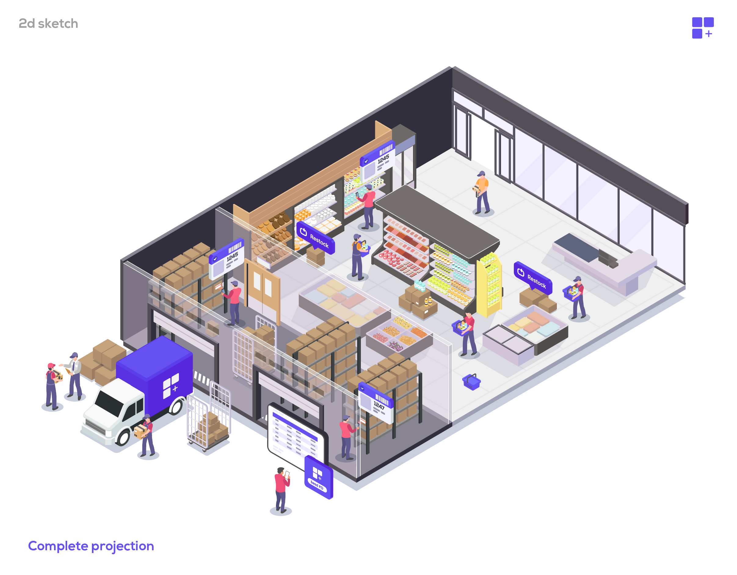 Illustration For Ordergrid.com by Vedant Hegde on Dribbble