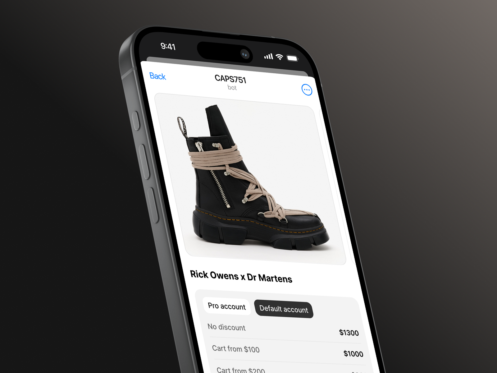 CAPS – Telegram E-commerce by Maksim Shustov on Dribbble