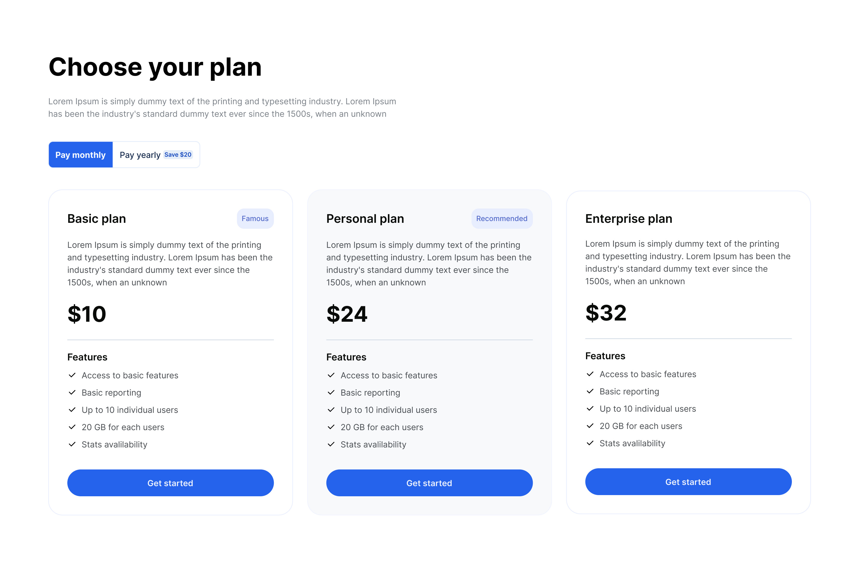 Pricing UX designs, themes, templates and downloadable graphic elements ...