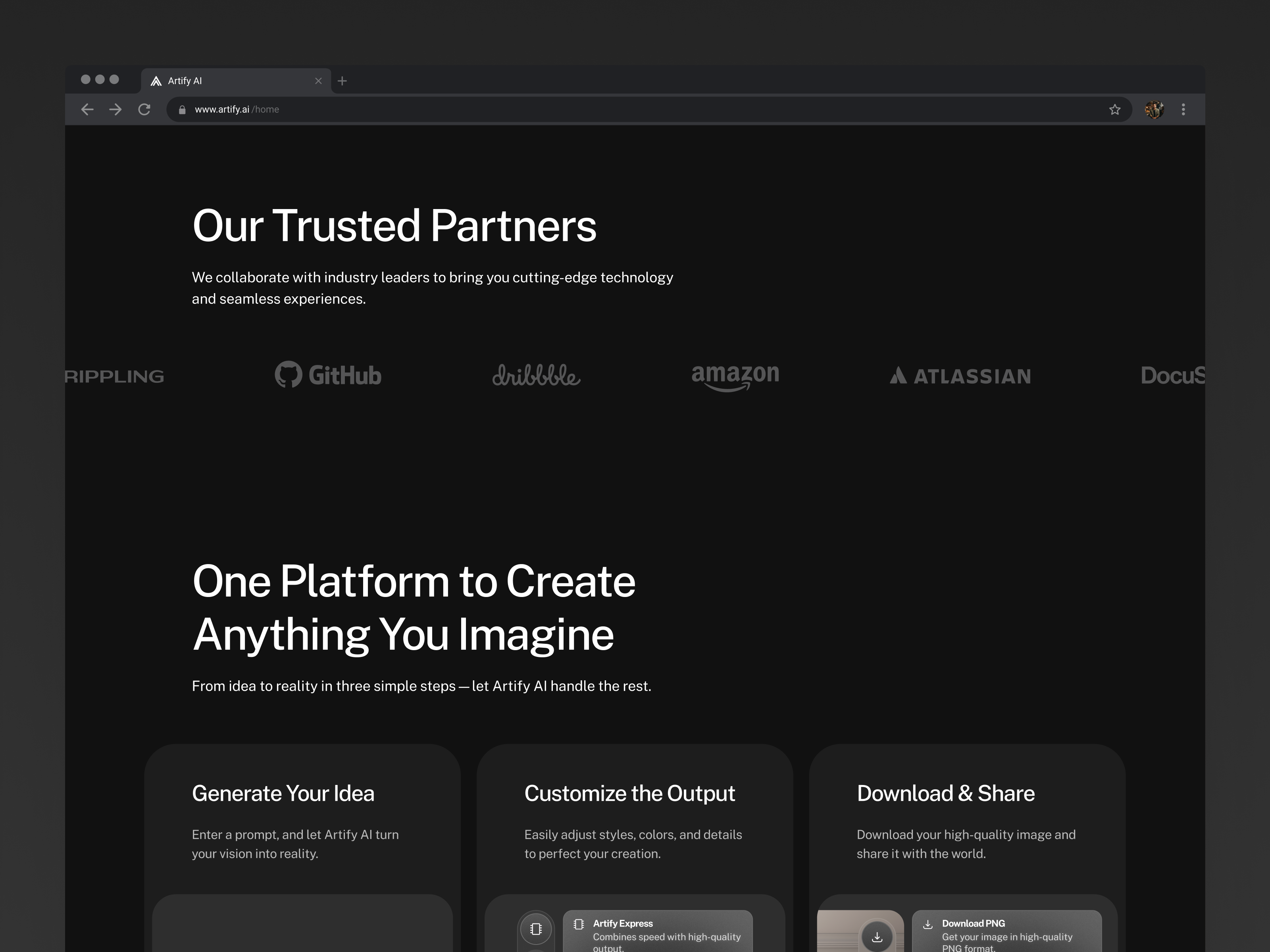 Artify AI - AI Generate Image Landing Page by Muhammad Dani Asyrofi for ...