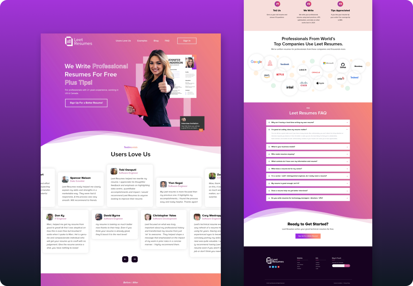 Leet Resumes - Website Design - Creasions by Creasions Digital on Dribbble Leet Resumes - Website Design - Creasions by Creasions Digital on Dribbble