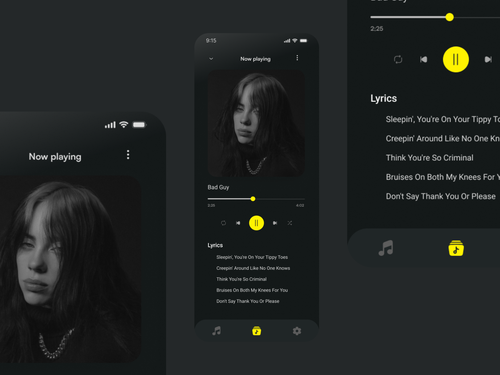 Music Player Screen App Design by Mohamed Hamdy on Dribbble