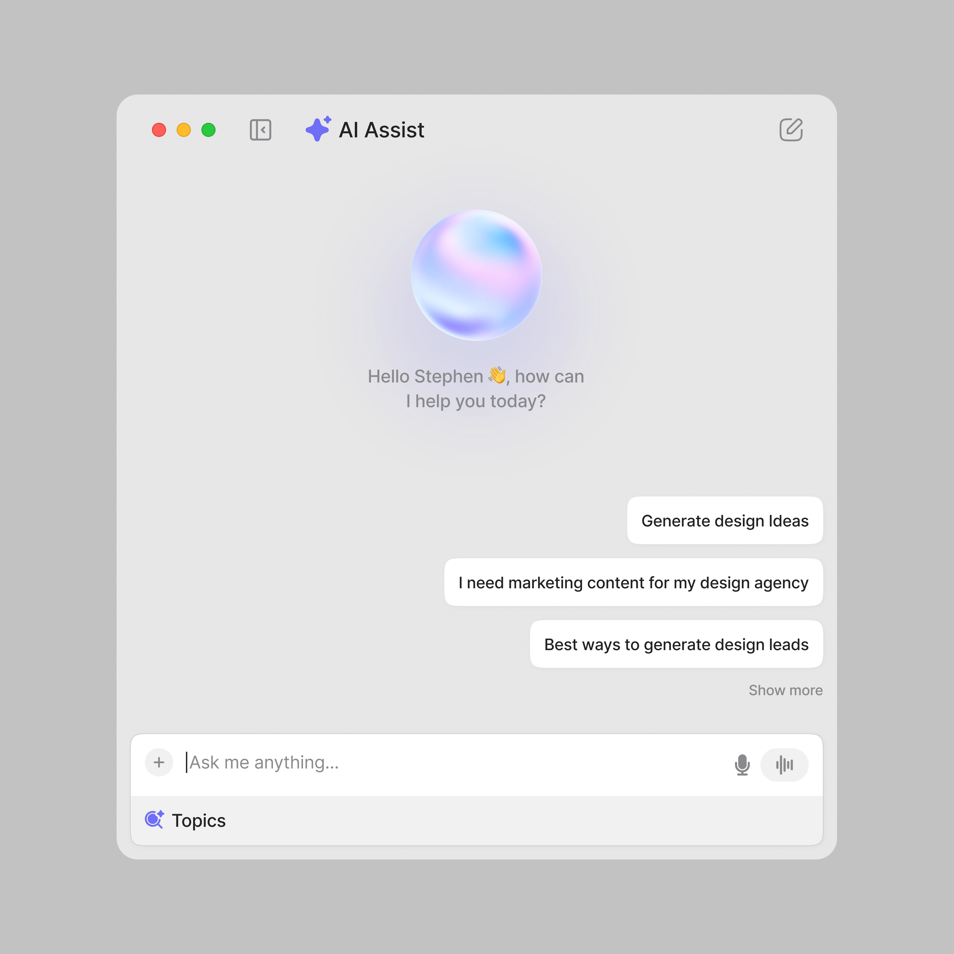 AI Chat Interface UI by Stephen Sowunmi on Dribbble