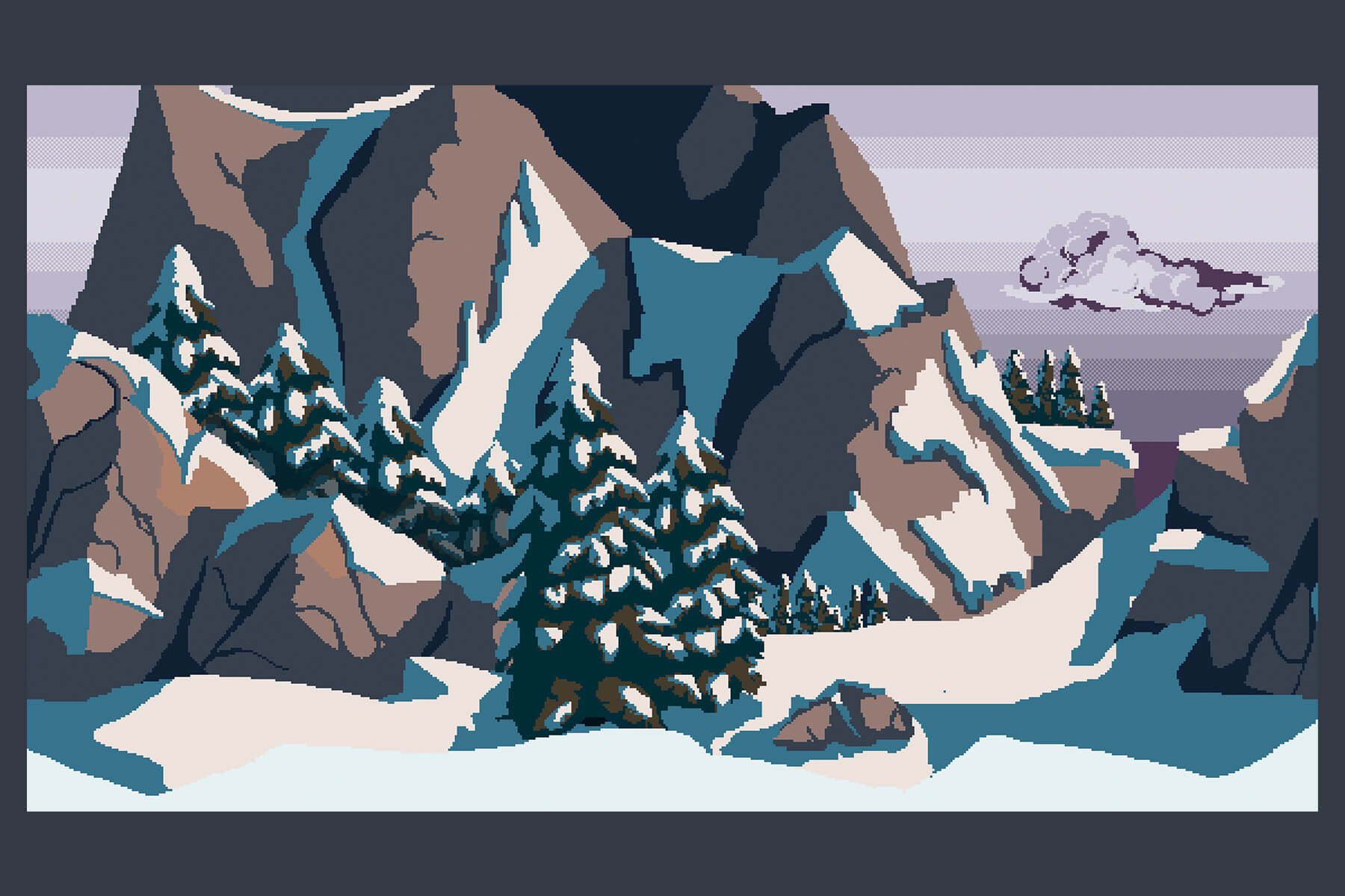 Free Mountain Peak Pixel Art Backgrounds by 2D Game Assets on Dribbble