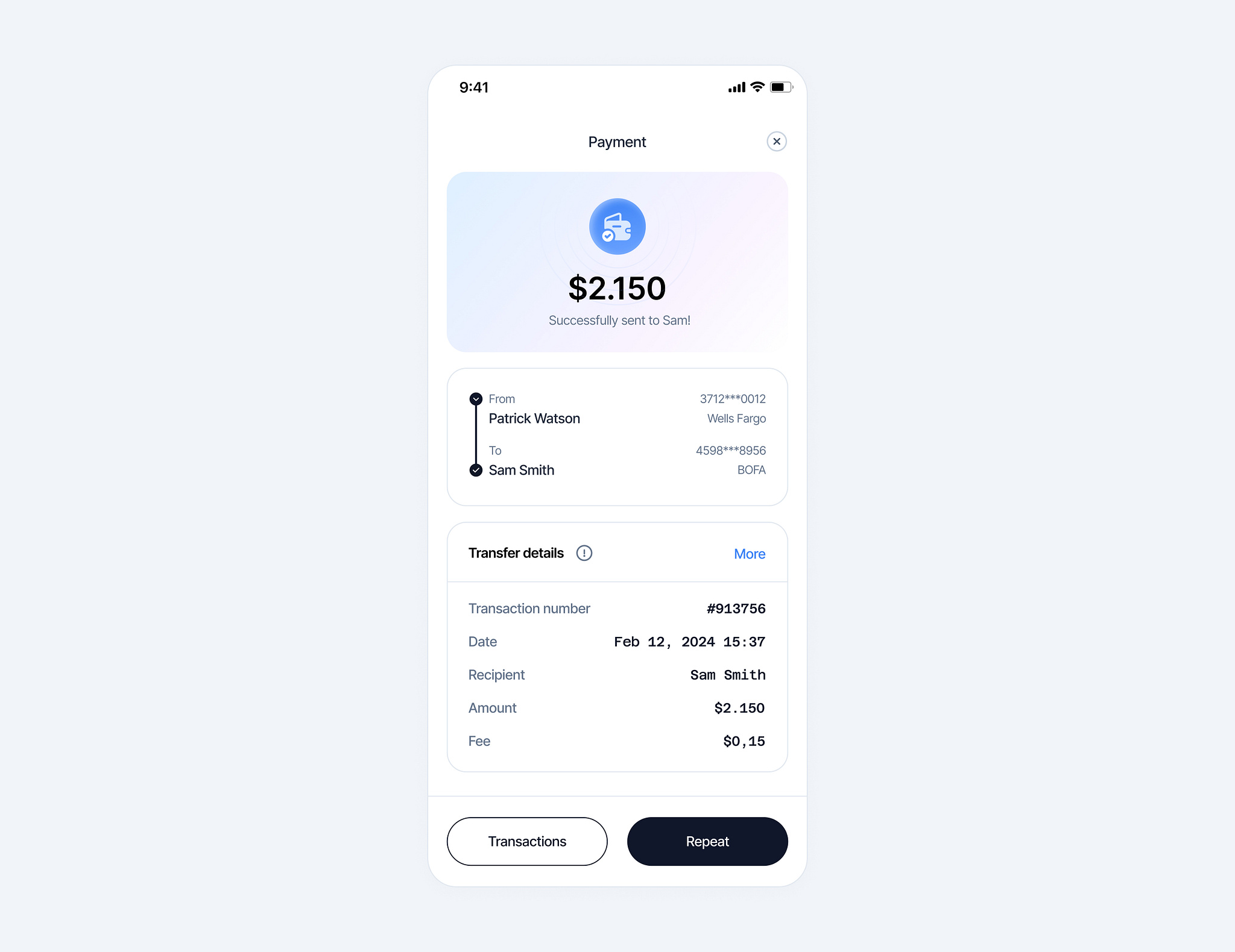 Payment Detail Mobile UI by Talha on Dribbble