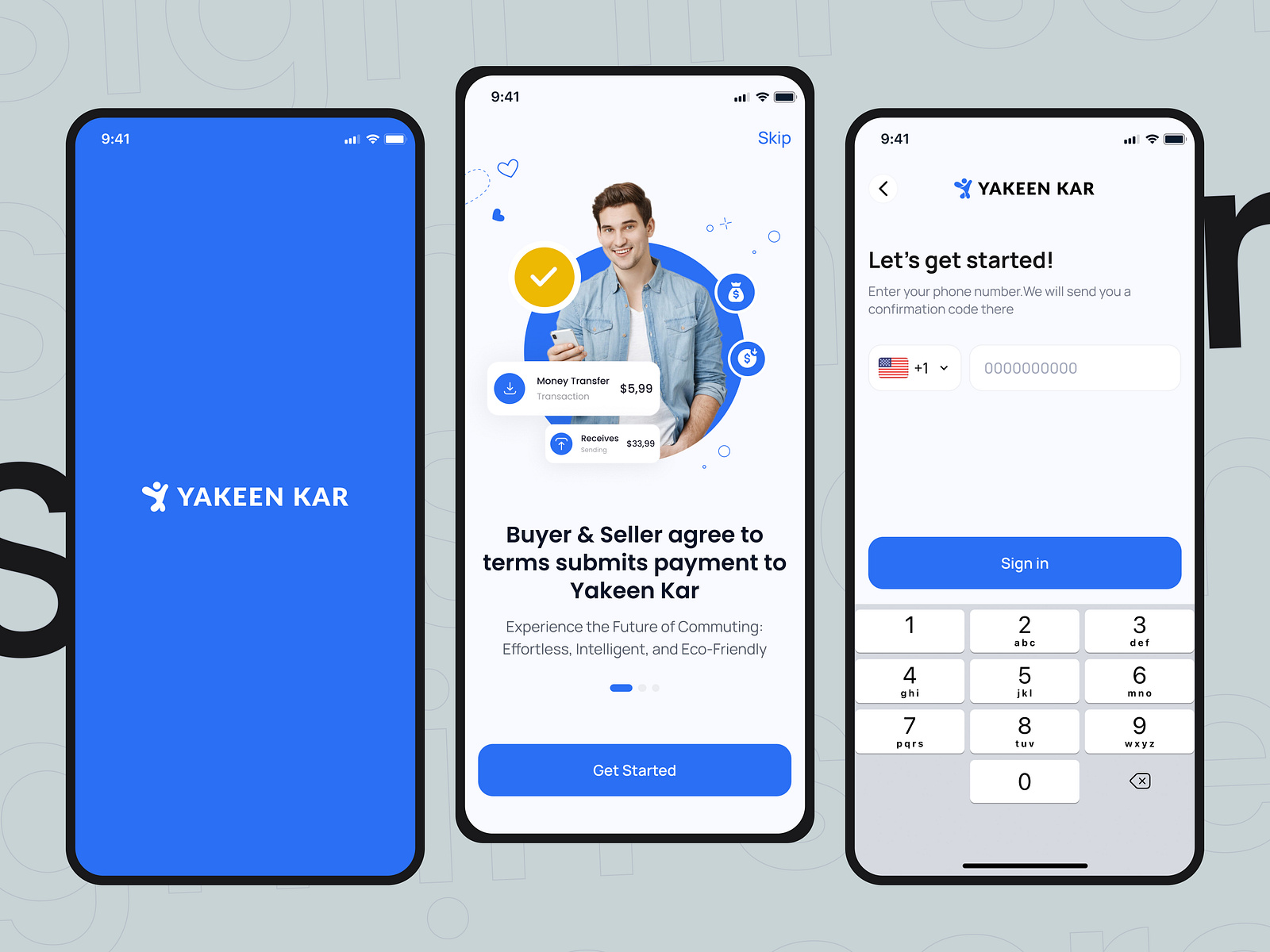 Sign in - Yakeen kar mobile app design by shahzaib jugwal on Dribbble