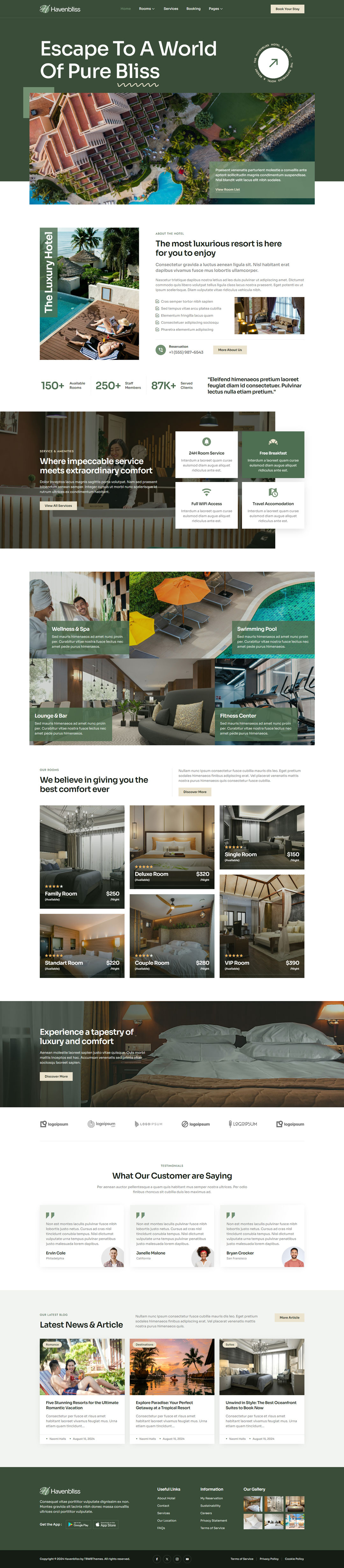 Luxury Hotel and Resort website design template by Joehar on Dribbble